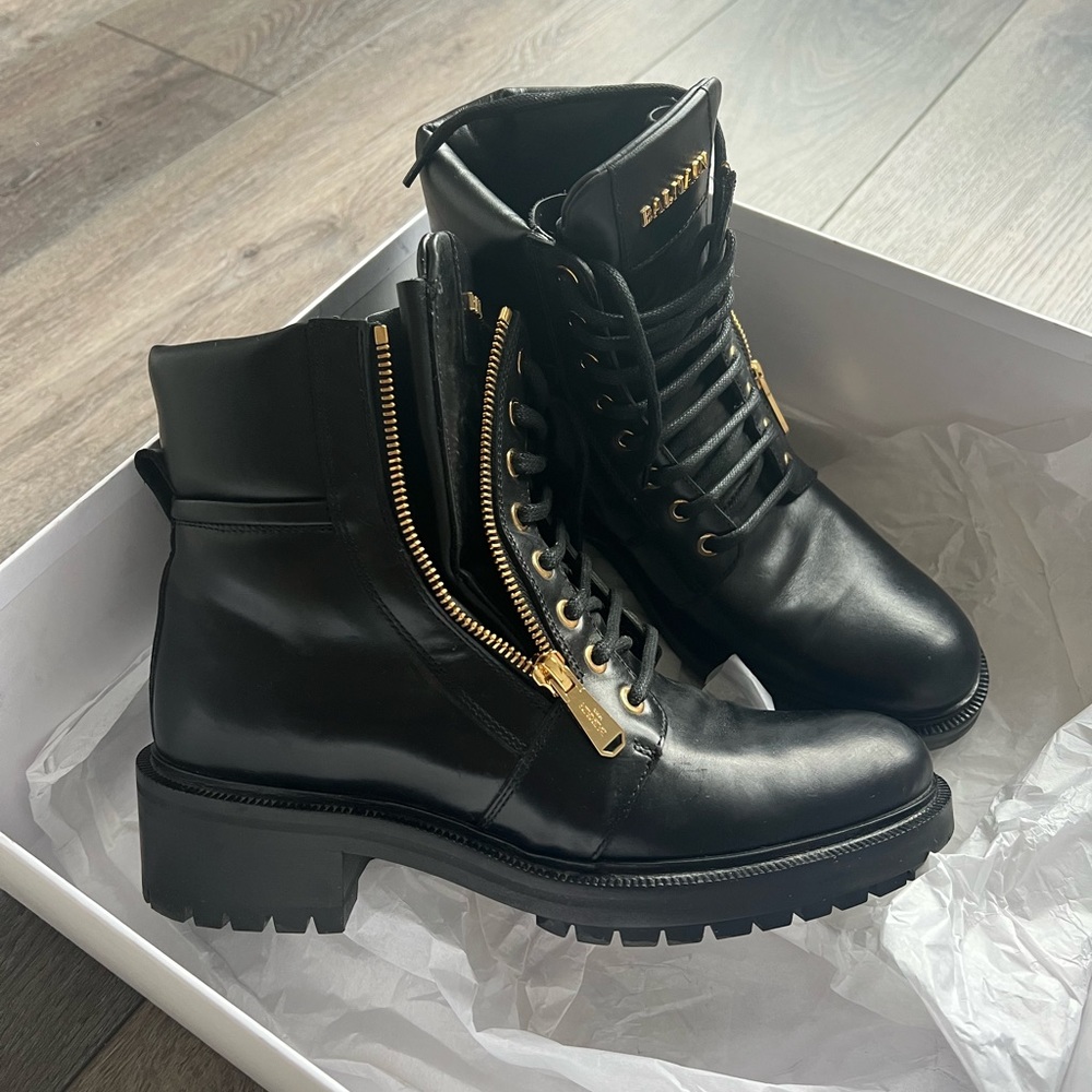 Balmain Black Army Ranger Zip Boots - Gem